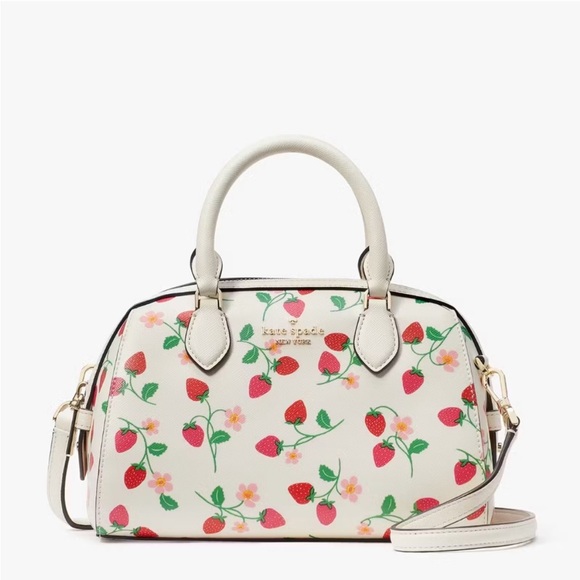 kate spade | Bags | Kate Spade Madison Strawberry Vine Printed Leather ...